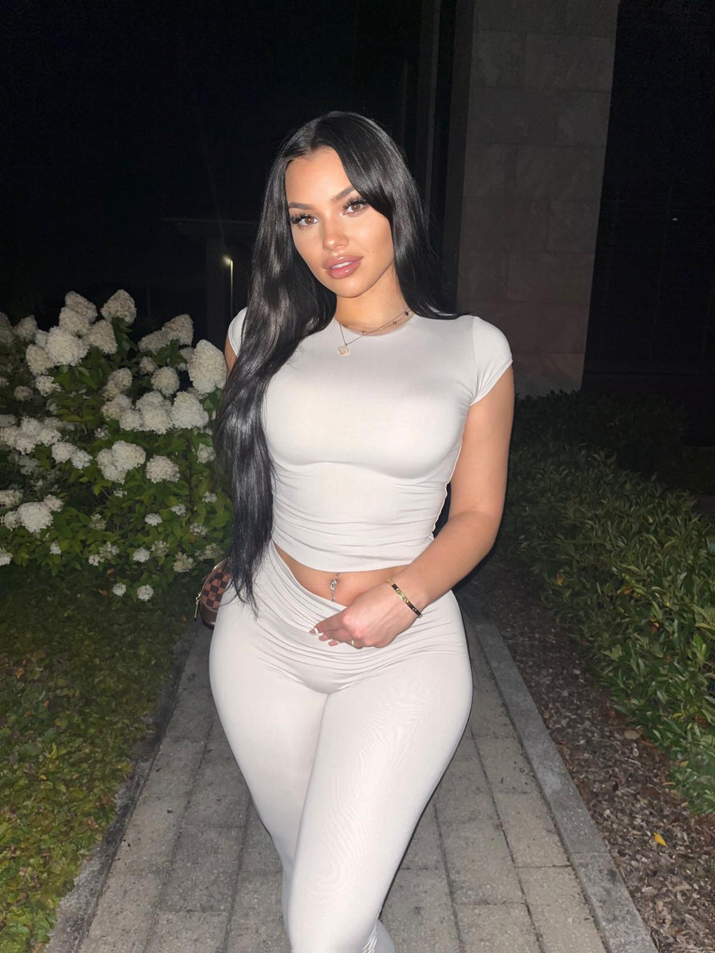 Baddie Basic Short Sleeve Set (Bone White) – Baddieville